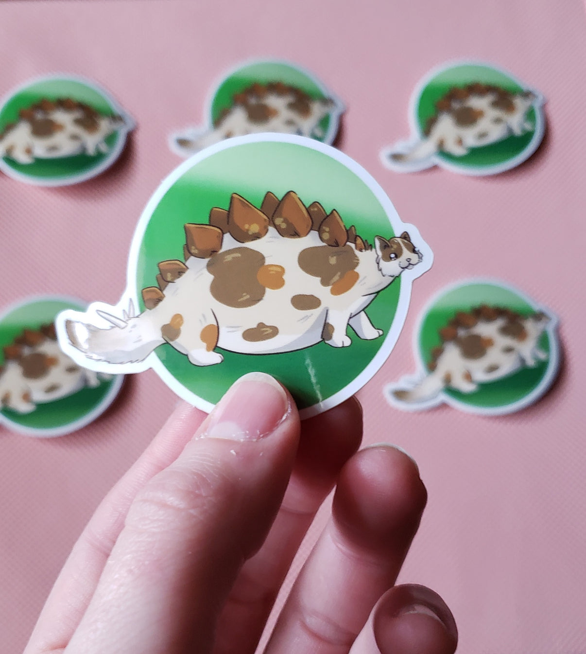 Stegokin Sticker (munchkin cat + stegosaurus) – Meg's Mashables